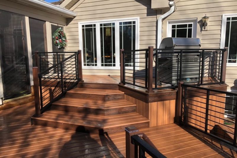 Trex® Rod Railings with Trex® Angled Stairs Lake County - Rock Solid ...