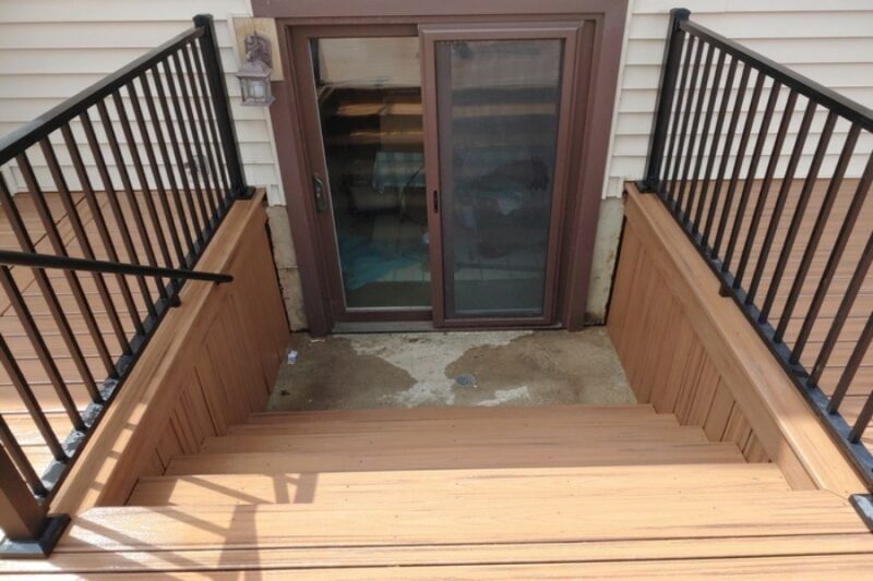 Trex® Deck with Recessed Stairs to Basement Cary - Rock Solid Builders ...