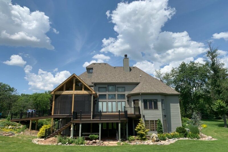 Trex® Deck with Trex® Ramp and Cedar Screen Room McHenry County - Rock Solid Builders, Inc.