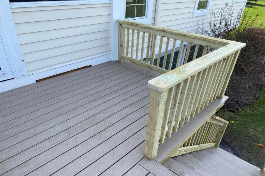 Trex® Deck in Rope Swing with Treated Lumber Railings Crystal Lake ...